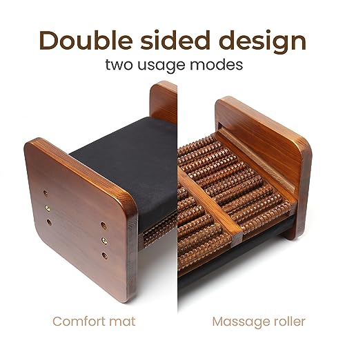 Hresskar Ergonomic Foot Rest Under Desk for Office Use at Work, Adjustable Foot Stool Under Desk for Home and Computer Gaming,with Roller Massage and Sponge Mat
