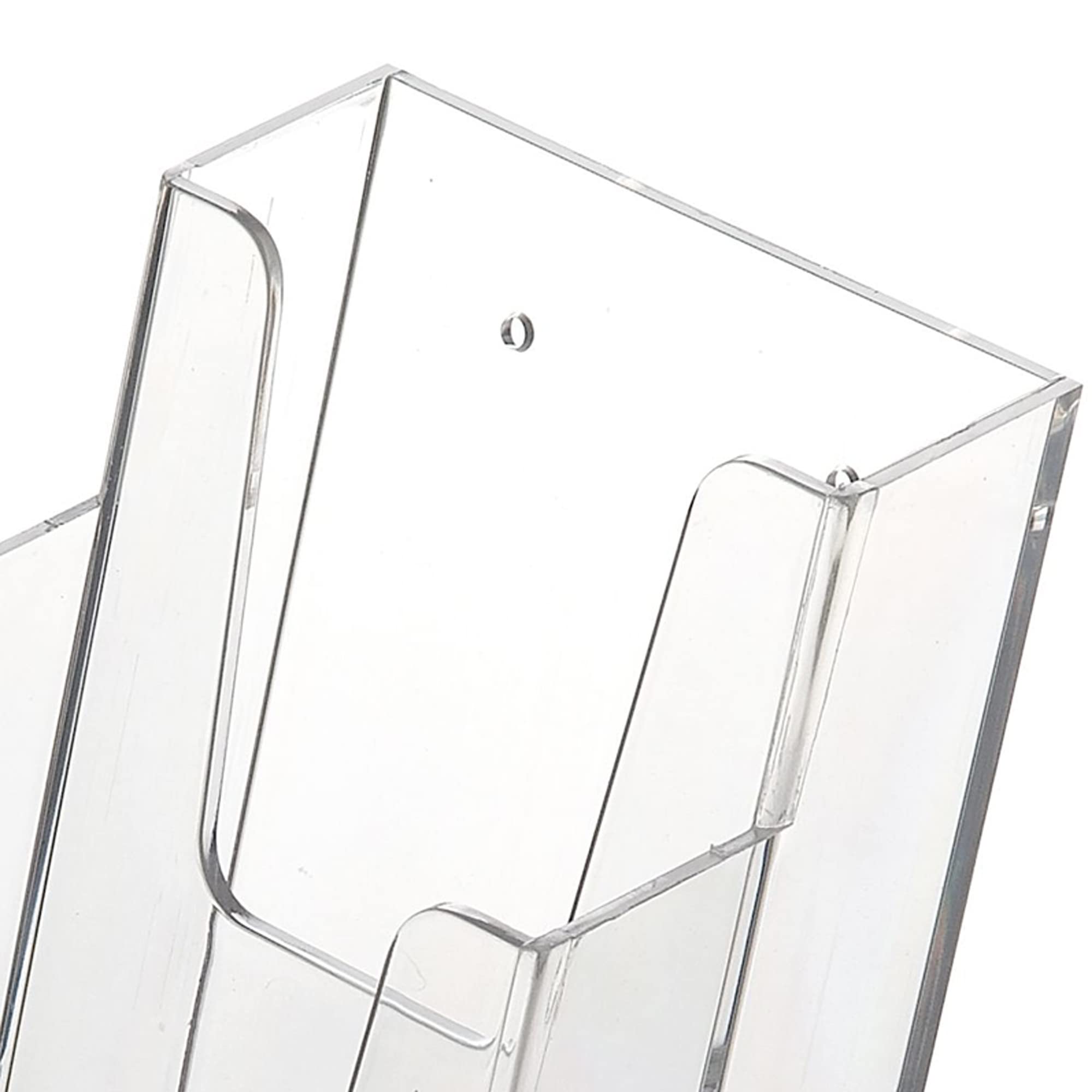 M&T Displays Clear Acrylic Brochure Leaflet Holder 4x6 Inch 3 Tier 3 Pockets Countertop Desktop Literature Rack Pamphlet Leaflet Flyer Card Display Stand Desk Organizer