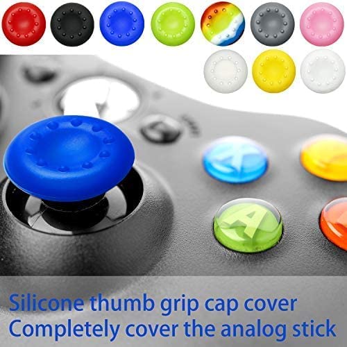 kongchan 50 PCS Colorful Silicone Thumb Grips Cap Cover,Joystick Controller Rubber Grip Silicone Accessories Replacement Parts ​for PS2, PS3, PS4, PS5, Xbox 360, Xbox One, Xbox Series X/S Controller