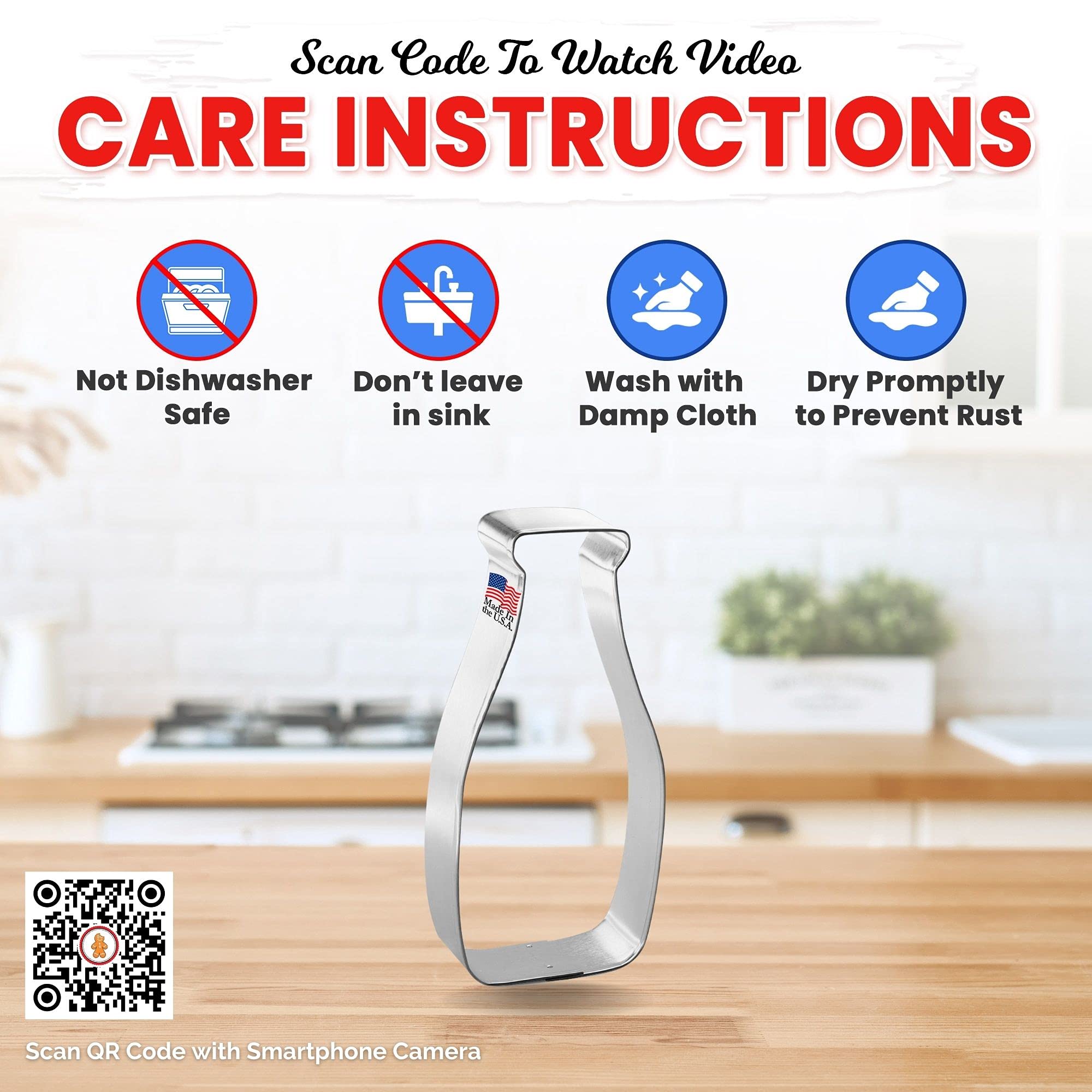 Milk Bottle Cookie Cutter 4.5 Inch β Made in the USA β Foose Cookie Cutters Tin Plated Steel β Milk Bottle Cookie Mold