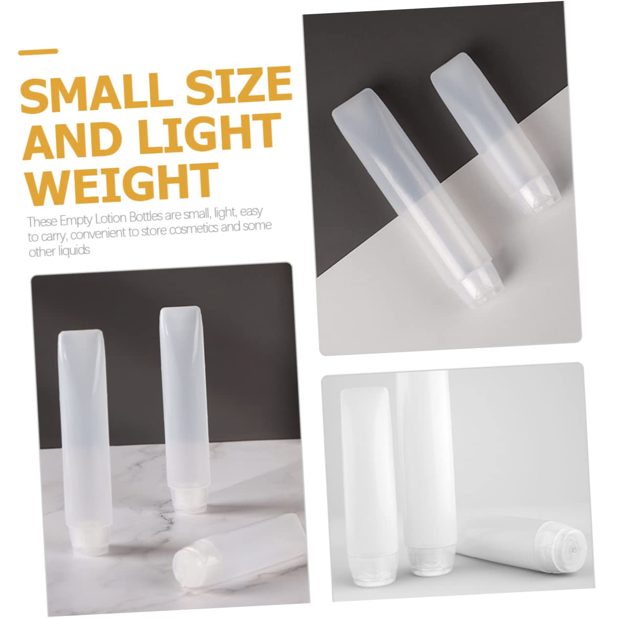 minkissy 20 Pcs Hose Bottle Squeeze Bottle Squeeze Sub Bottle Silicone Toiletry Bottles Empty Makeup Tubes Empty Bottle with Flip Cap Lotion Squeeze Tubes Portable Travel Pp Container