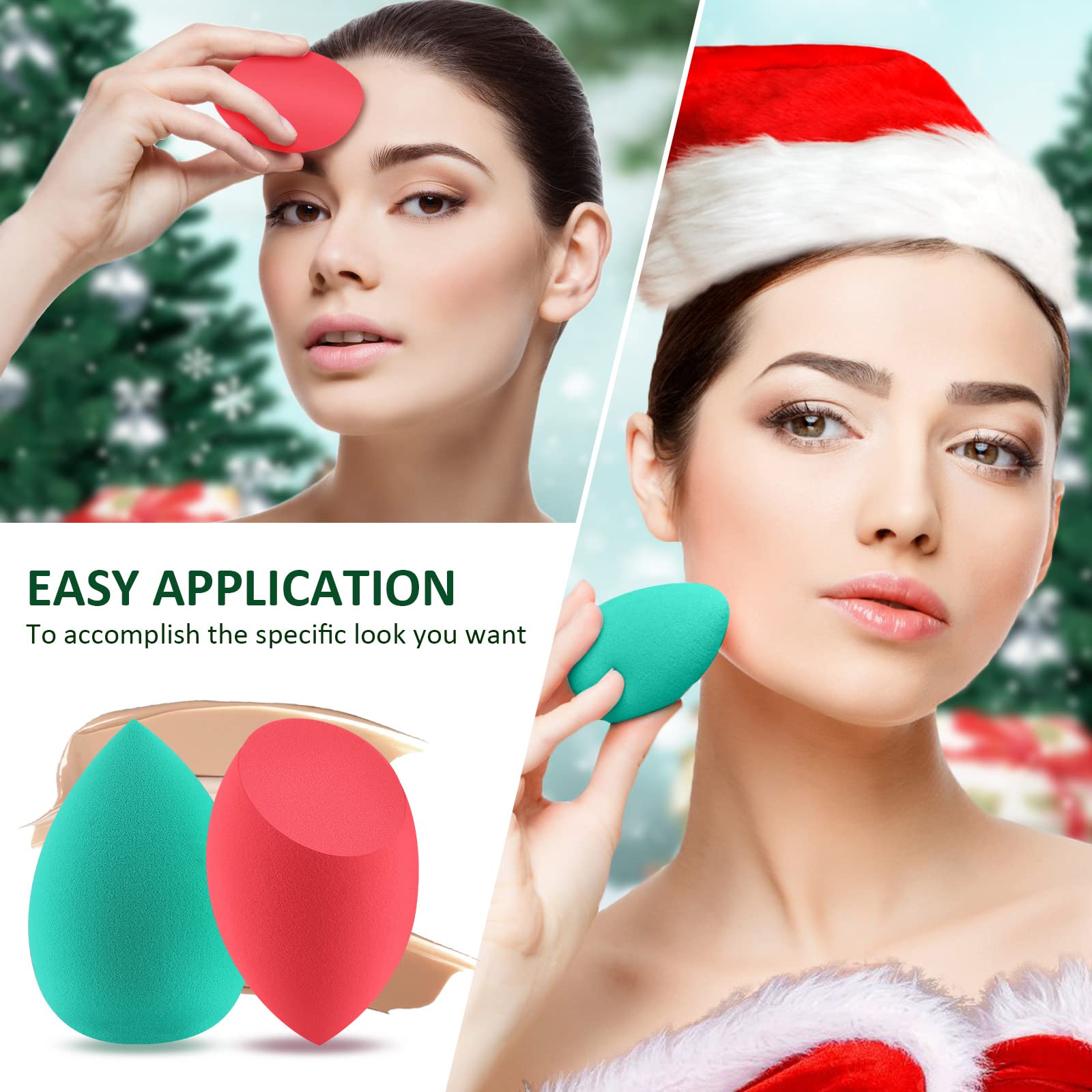 Makeup Sponge Blender START MAKERS 3 Pack Beauty Blender Mood Foundation Sponge Set non-Latex Beauty Sponges for Blending Liquid Foundation Cream and Powder