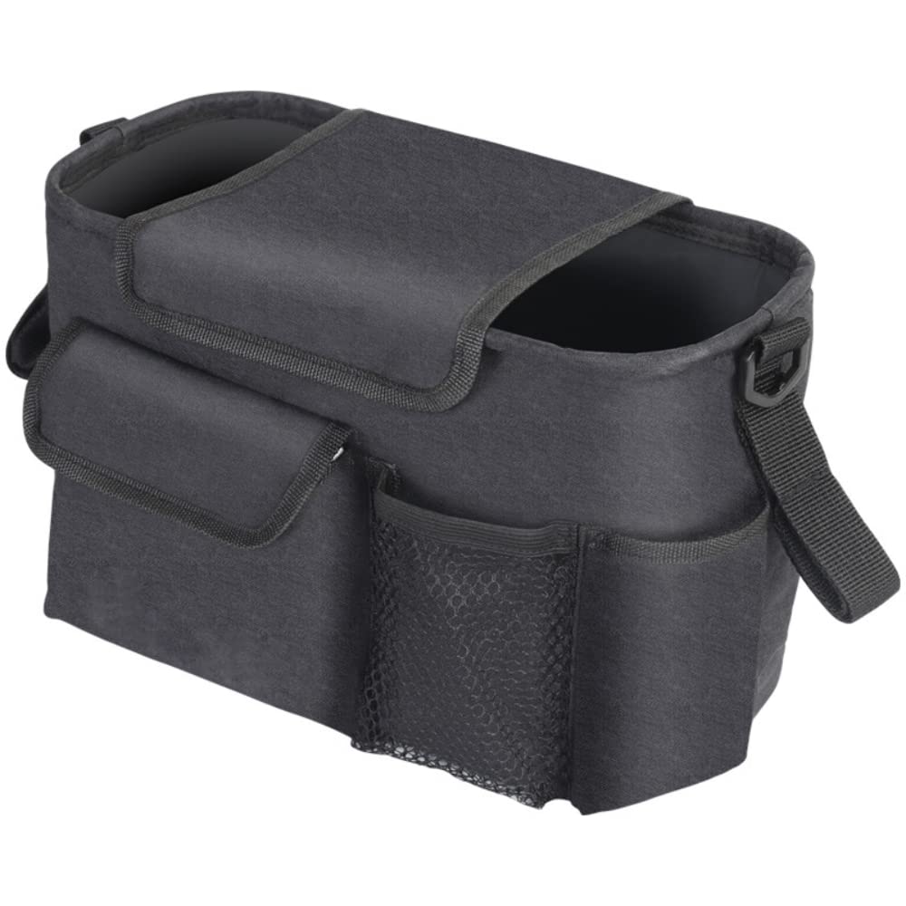KONNICHIWABABY Baby Stroller Organizer, Adjustable Shoulder Strap, Large Capacity for Baby Essentials, Compact Design Fits Any Strollers(Black), for Carrying Diaper, iPhone, Toys & Snacks