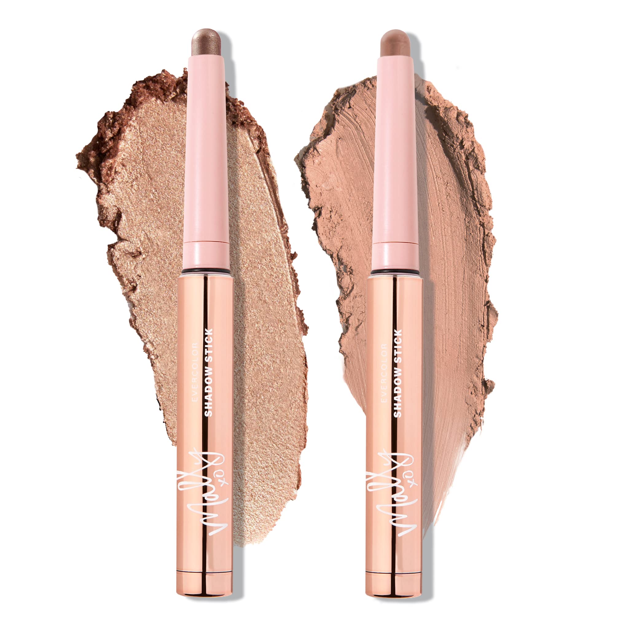 Mally Beauty Evercolor Shadow Stick Extra Velvet, Smudge-proof, Transfer-proof, Crease-proof Eyeshadow Duo - Dune Matte, Umber Brown Shimmer