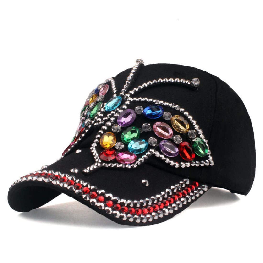 Hats for Women, Trucker hat, Baseball Cap, Beach hat, Summer hat, Rhinestone hat Black
