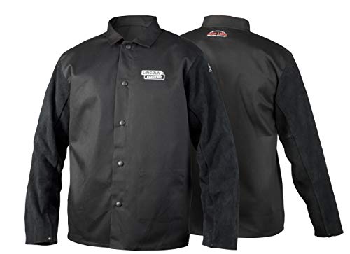 Lincoln Electric unisex adult Traditional Split Leather Sleeved Welding Jacket, black, XX-Large US