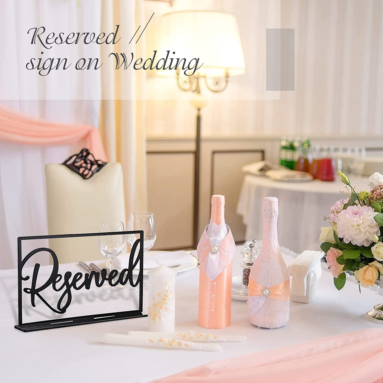 LKEWGHS Reserved Table Sign For Tables Standing Reserved Wedding Signs For Wedding Seating Office, Black