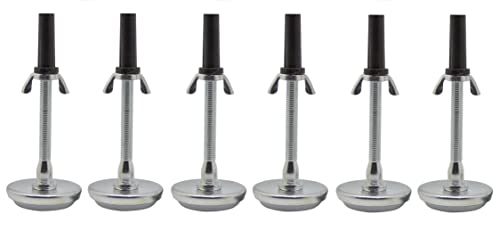 Kings Brand Furniture Adjustable 5.8" Threaded Bed Frame Riser Glide Legs (Set of 6 Glides)