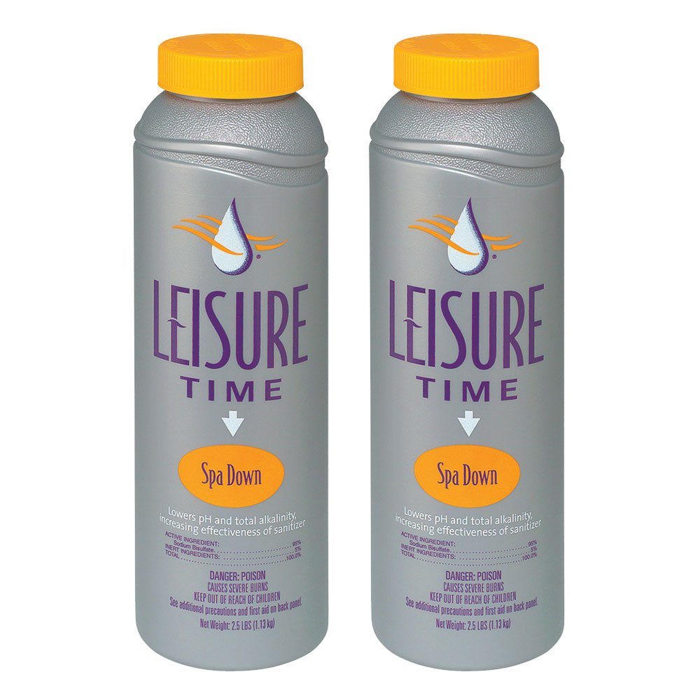 LEISURE TIME 22338-02 Spa Down for Spas and Hot Tubs, 2.5-Pounds, 2-Pack & LEISURE TIME 22339A Spa Up Balancer for Hot Tubs, 2 lbs