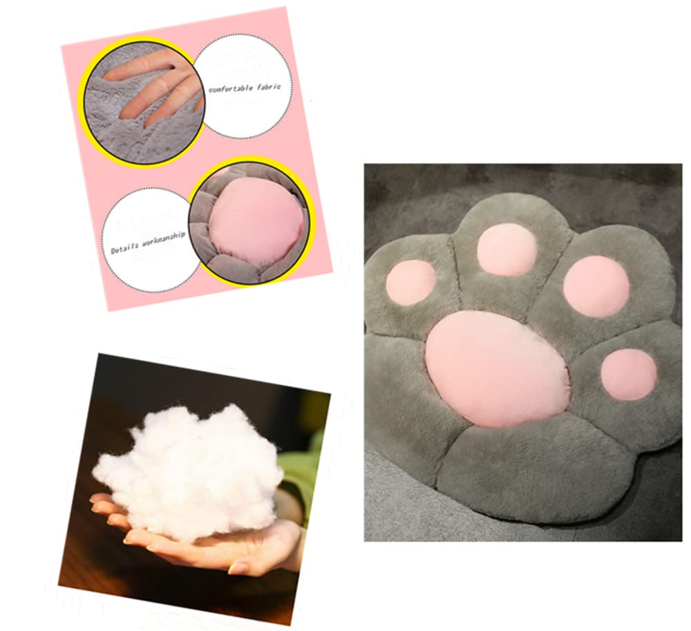 JOSON Cat's paw Cushion Comfortable Bear's paw Chair Cushion Cute Sofa Office Floor seat Cushion (27.8 x 23.6 inch Grey)