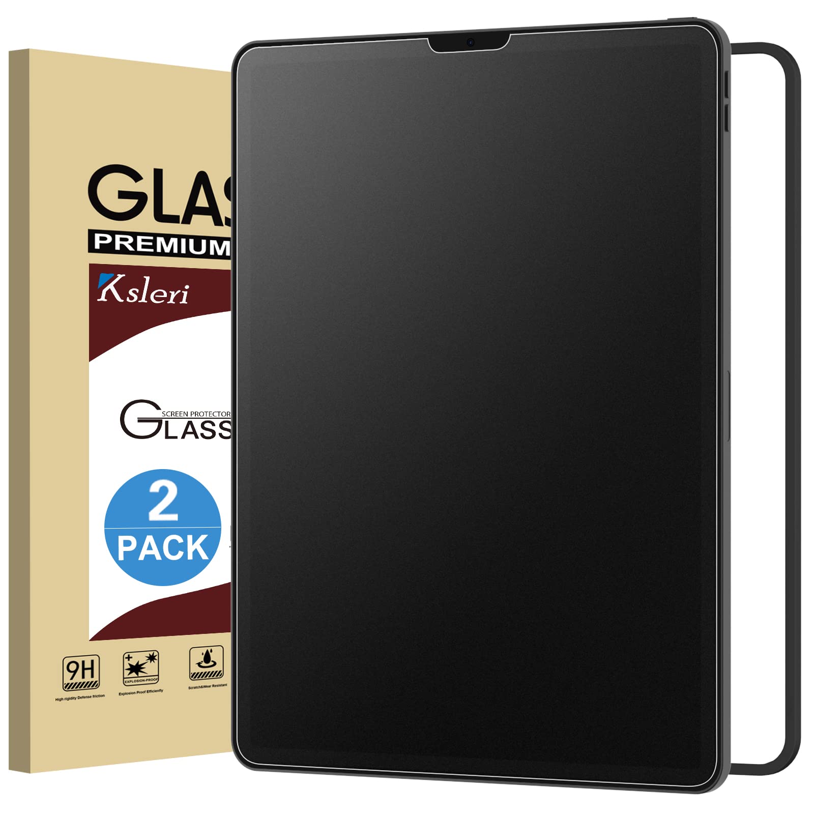 Ksleri 2 Pack Matte Glass Screen Protector for iPad Pro 11 inch(2022/2021/2020/2018) iPad Air 5/4 Generation(10.9 Inch,2022/2020)[Install Frame](Not Privacy)Anti-Glare Anti-Fingerprint Smooth as Silk