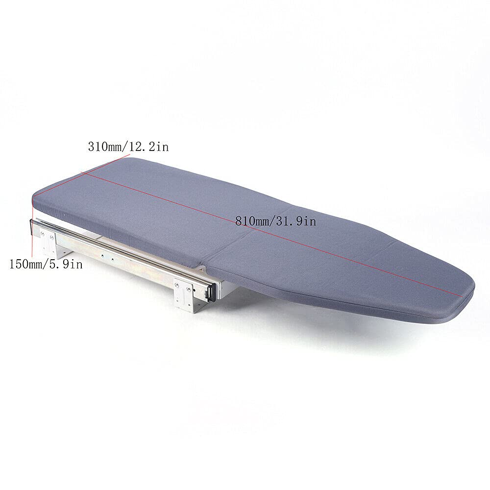 Ironing Board, Wall Mounted Ironing Board Built-in Cabinet Retractable Fold Out Wood Ironing Board Storage Space Saving