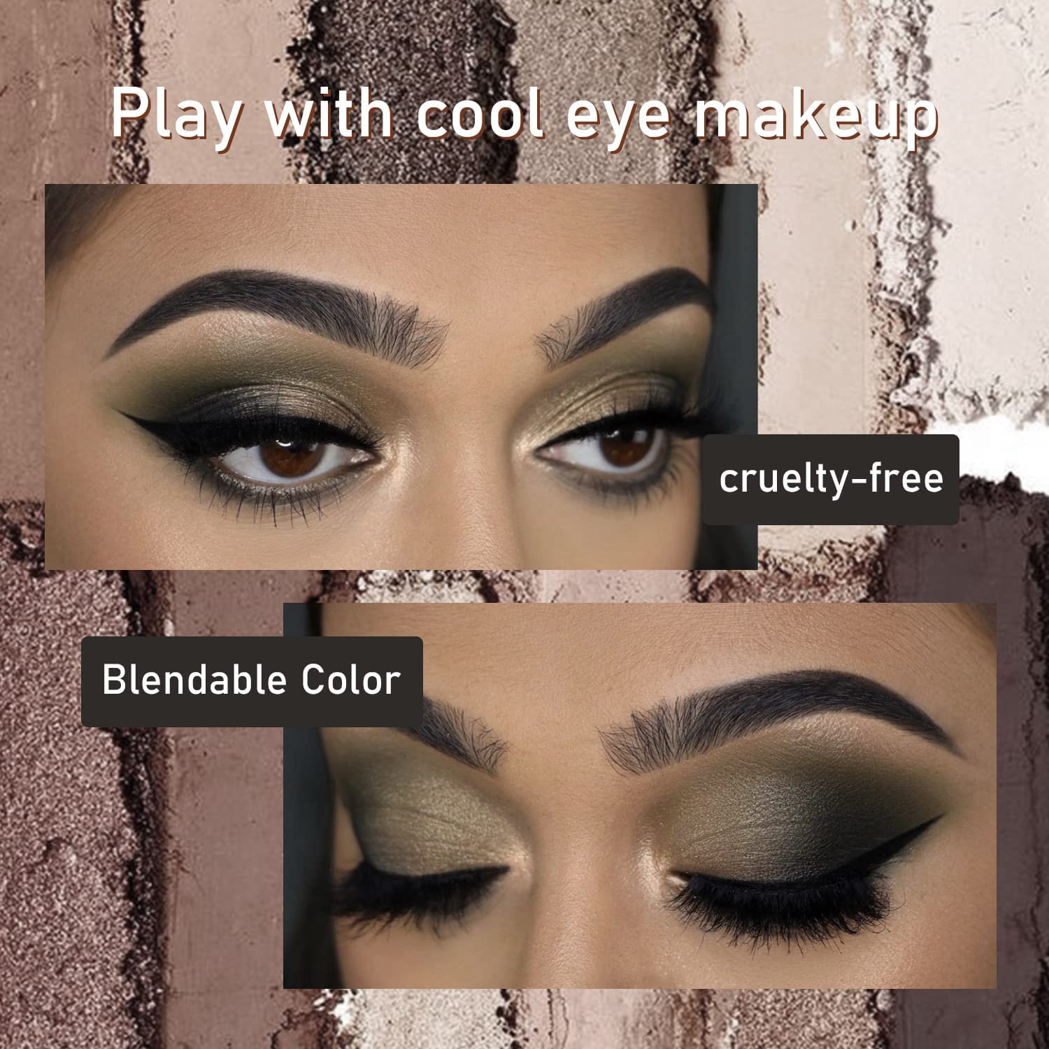 Miniling 10 Colors Eyeshadow Palette Smooth Matte Nude Eyeshadow Makeup Palette with Professional Eyeshadow Brush, High Pigmented, Blendable Long Lasting Neutral Eye Palette, Easy to Use - 04#