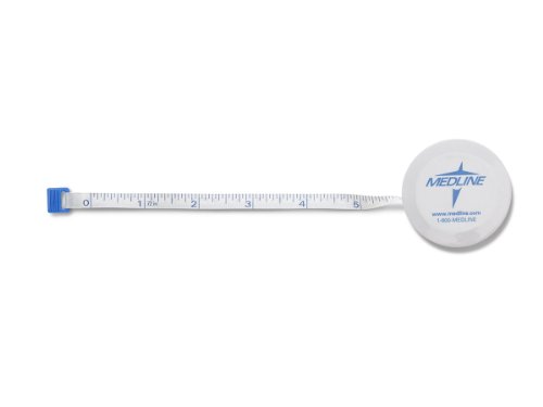 Medline Cloth Measuring Tapes, Retractable, Dual Sided with Inches and Centimeters, Round, 72" (Pack of 6)