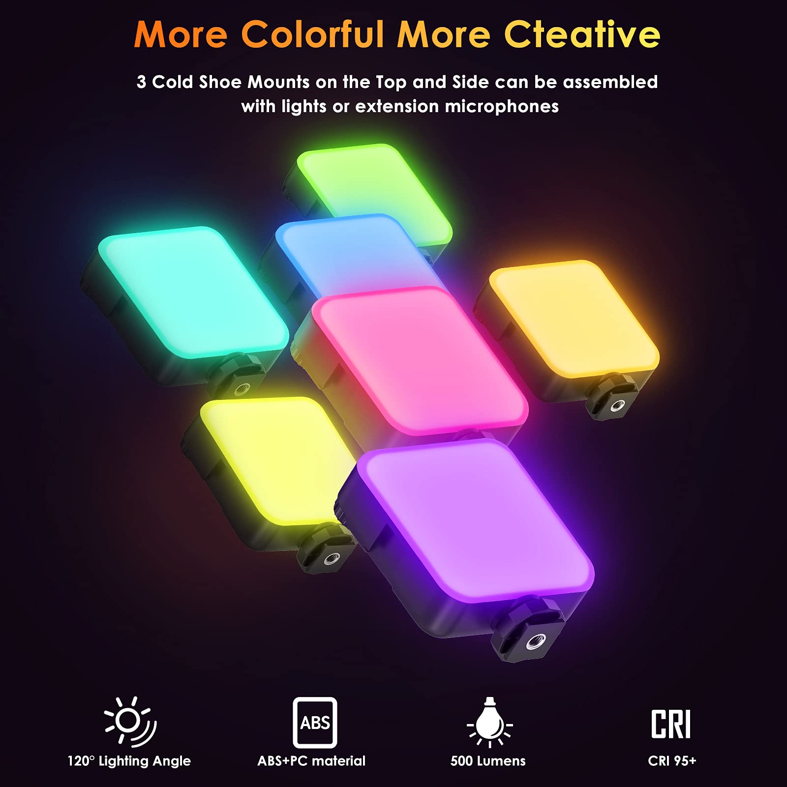 LED Video Light, Rechargeable RGB Flashes with 3000mAh Battery, Dimmable Video Conferencing Light Kit with Clip and Tripod, Hot & Cold Light for Makeup, Live Streaming, Selfie, Vlogging