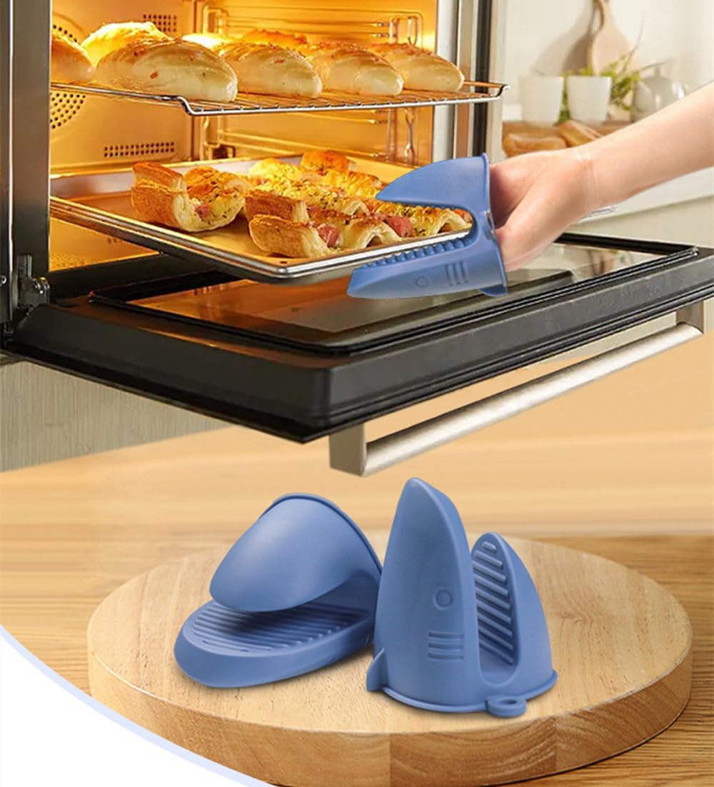Oven Mitts,Mini Oven Gloves Silicone Heat Resistant Cooking Pinch Mitts Potholder for Air Fryer Kitchen Cooking & Baking (Grey)