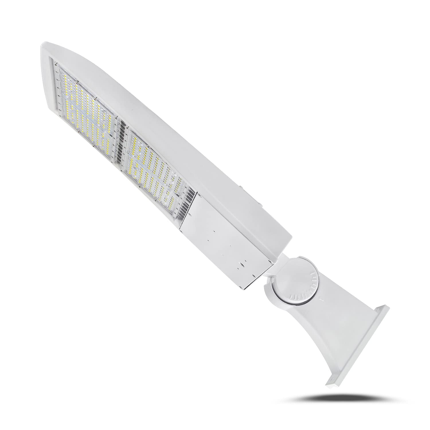 OSTEK 300W 480V White LED Shoebox Parking Lot Lights 42000LM- LED Street Pole Lights Fixture Flood Light IP65 Waterproof Commercial Outdoor Area Lighting for Stadium Roadway 5000K 200-480V DLC UL