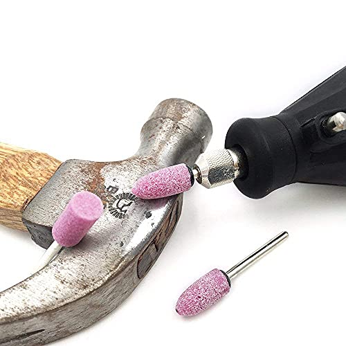 ๐๐ฎ๐จ ๐ค๐ 100 Pcs Rotary Grinding Stone - 1/8'' Shank Aluminum Oxide Sanding Kits Abrasive Stone Grinding Points Polishing Kits for Dremel Rotary Tool (Red)