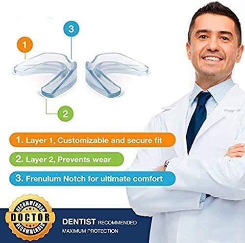 Mouth Guard for Grinding Teeth, New Mouth Guard for Cleaning Teeth, Dental Guard for Bruxism & Teeth Clenching, Mouth Guard at Nighttime, 2 Size, 8 Pack