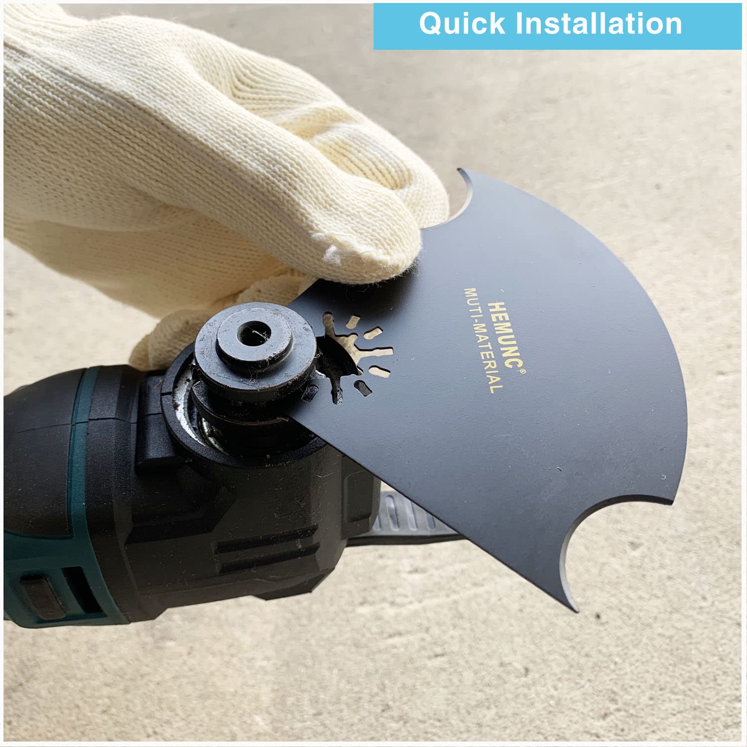 HEMUNC 4PCS Oscillating Tool Blades, Oscillating Multi Tool Hook Knife Blades for Cutting Roofing Shingles, PVC Carpet, and Cardboard, Fit Dewalt Milwukee Rockwell Bosch Dremel Ryobi Ridgid