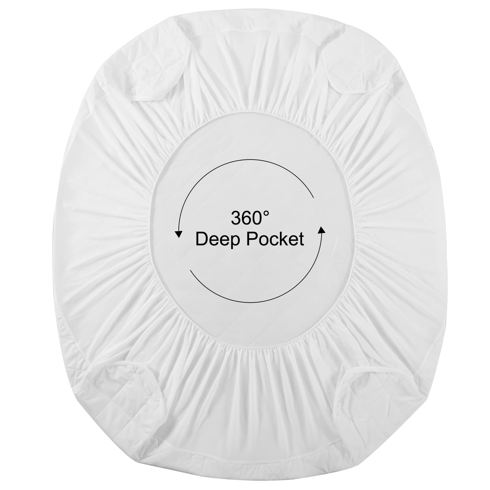 REMOCA HOME Quilted Queen Size Mattress Pad Cover with Deep Pocket Fits Up to 21", Soft and Noiseless, Machine Washable (White, Queen)