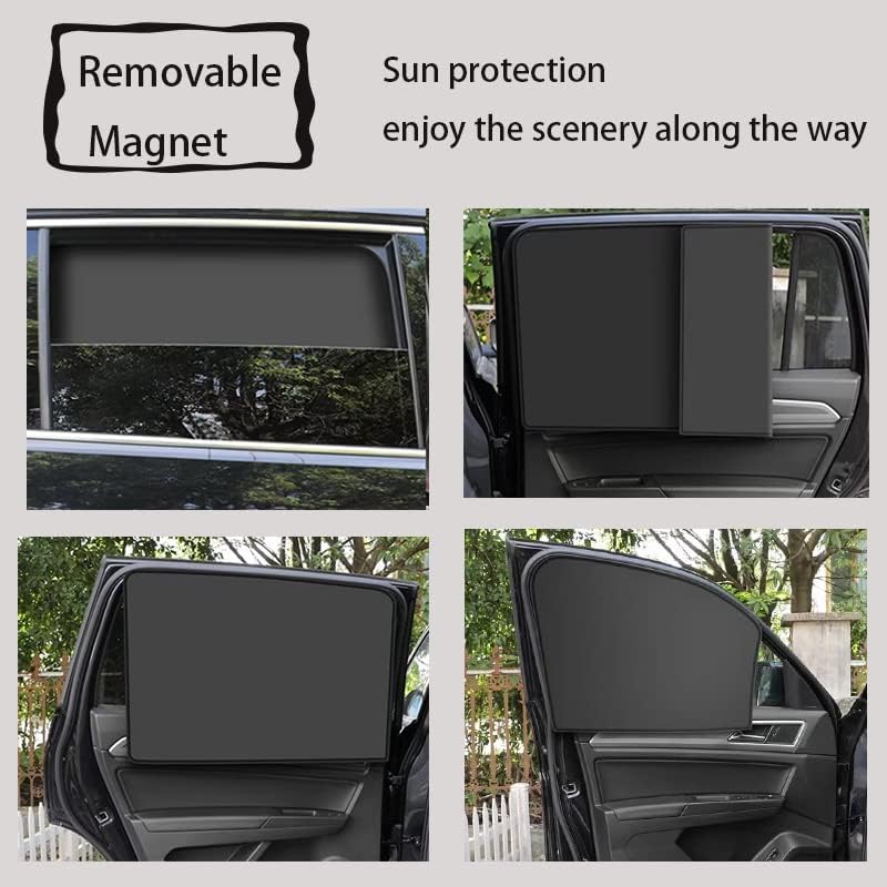 MilkShot 4 PCS Car Window Shade for Side Windows, Magnetic Window Shades for Car Baby and Kids, 100% Block Light Car Window Shade for Breastfeeding, Taking a Nap, Changing Clothes, Black