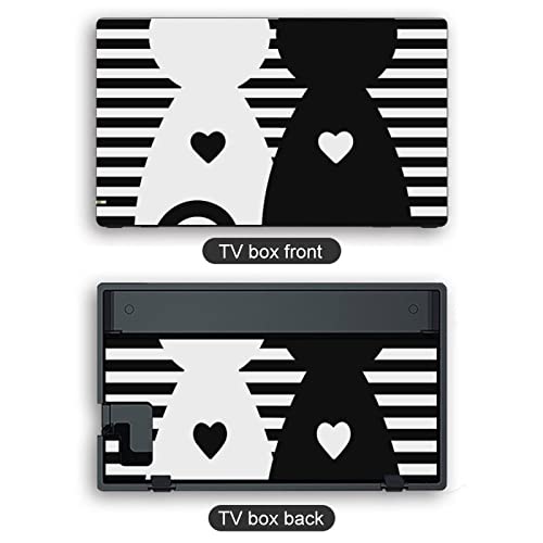 Lovers Heart Cats Decal Stickers Cover Set Full Wrap Skin for Switch Protection Faceplate Sticker for Switch