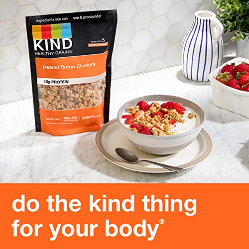KIND Healthy Grains Granola, Peanut Butter Clusters, 11 Ounce, 10g Protein, Whole Grain, Snack Mix