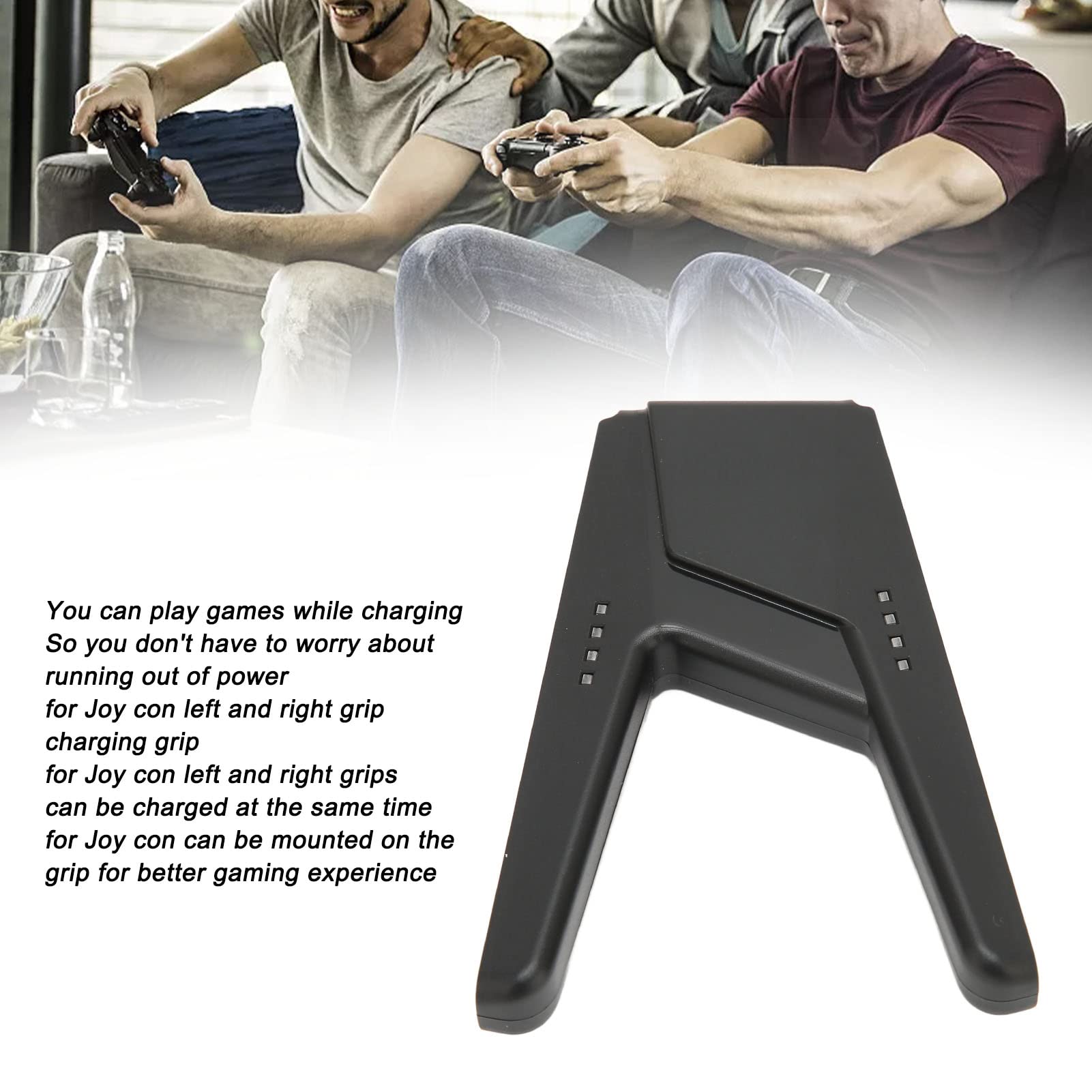KOSDFOGE Charging Grip for Joy con, Portable Gaming Handle Bracket, for Joy Con Grip Bracket Portable Gaming Comfort Grip Handle Bracket for Joy Con Accessories(Black)