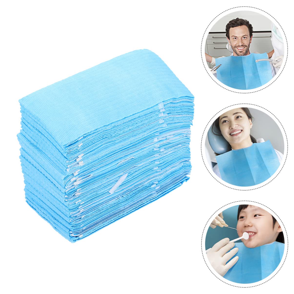 minkissy 240 Pcs Tie Scarf Bibs Disposable Cheek Tooth Bibs Teeth Bibs Patient Bibs Adult Disposable Bibs Beauty Protective Bibs Non-woven Fabric Shop Towel Protection