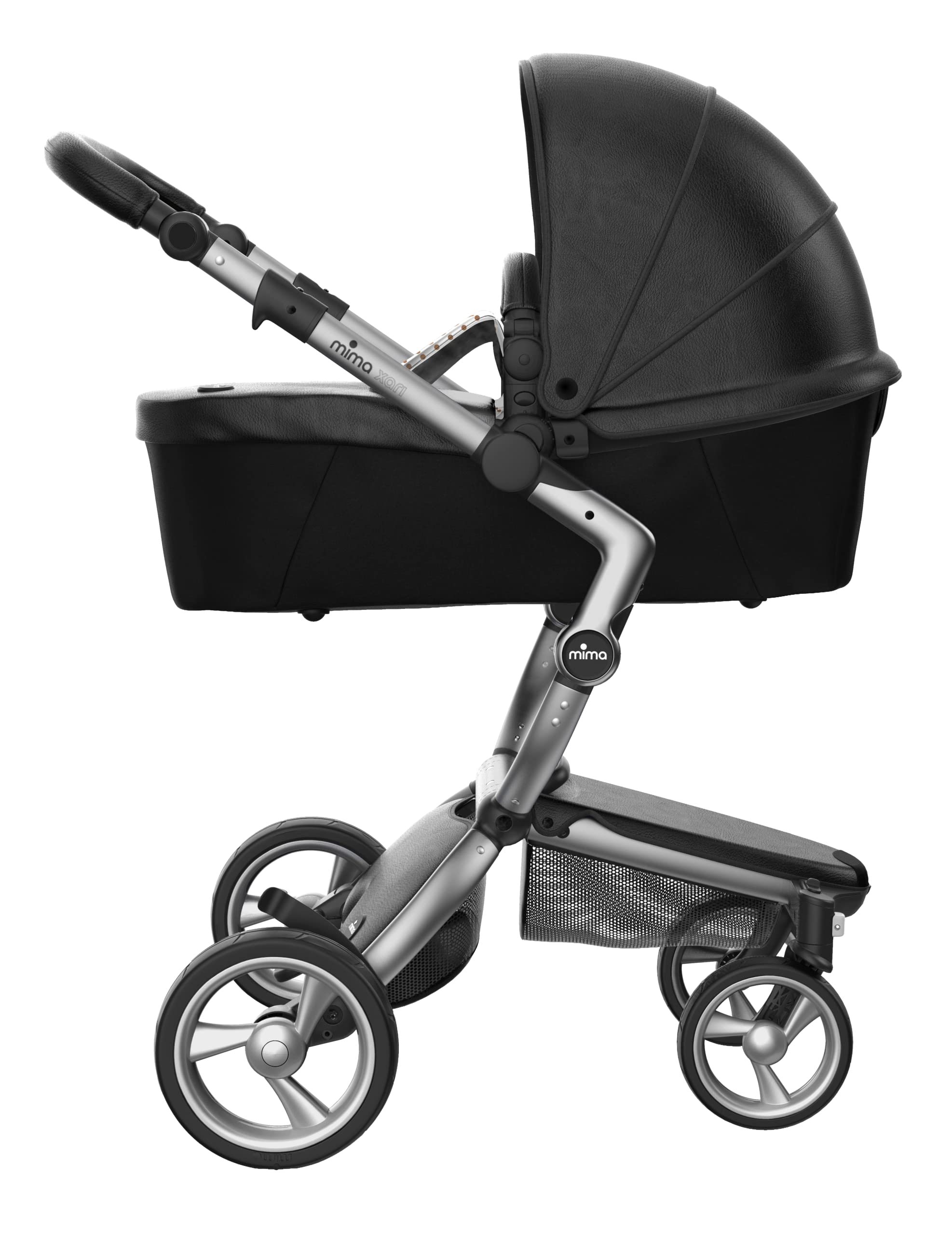 Mima Xari 4G Stroller (Aluminum Chassis, Black Seat, Sandy Beige Starter Pack)