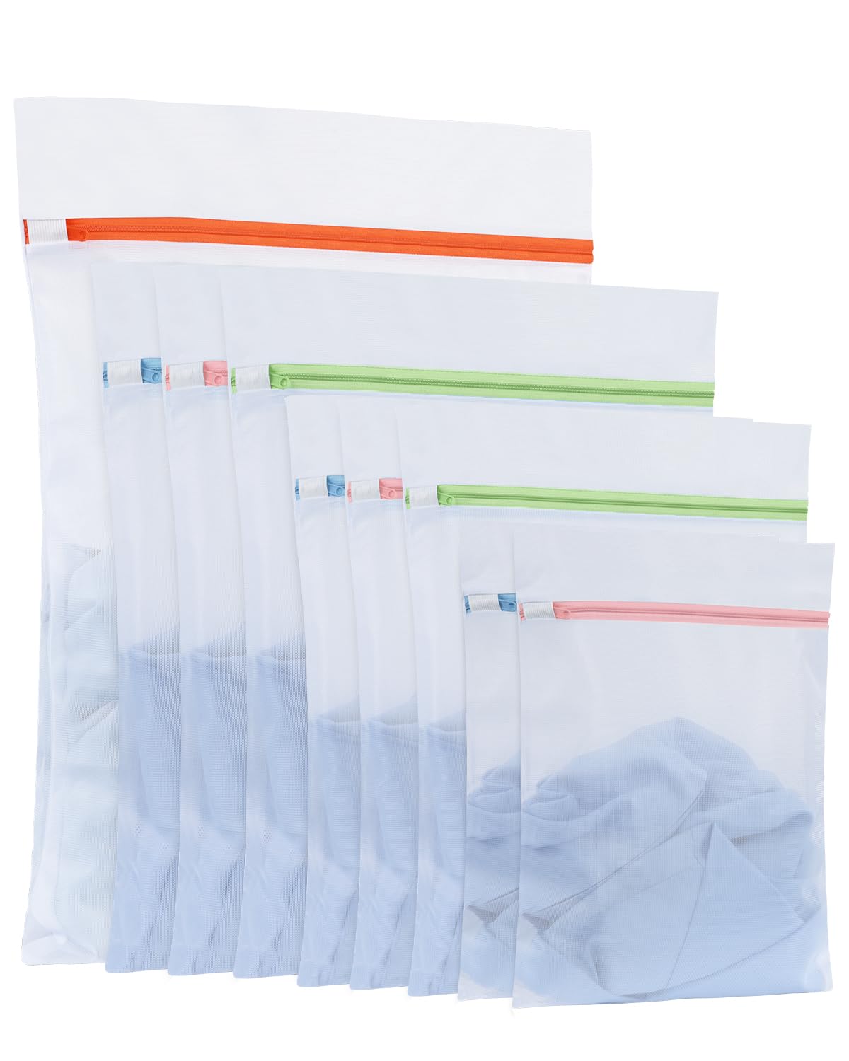 OTraki 9 PCS Mesh Laundry Bags for Delicates 4 Sizes Laundry Bags Mesh Wash Bags with Zipper Clothing Washing Bags Reusable Travel Storage Organize Bag for Clothes Underwear Bra Lingerie Socks Toy