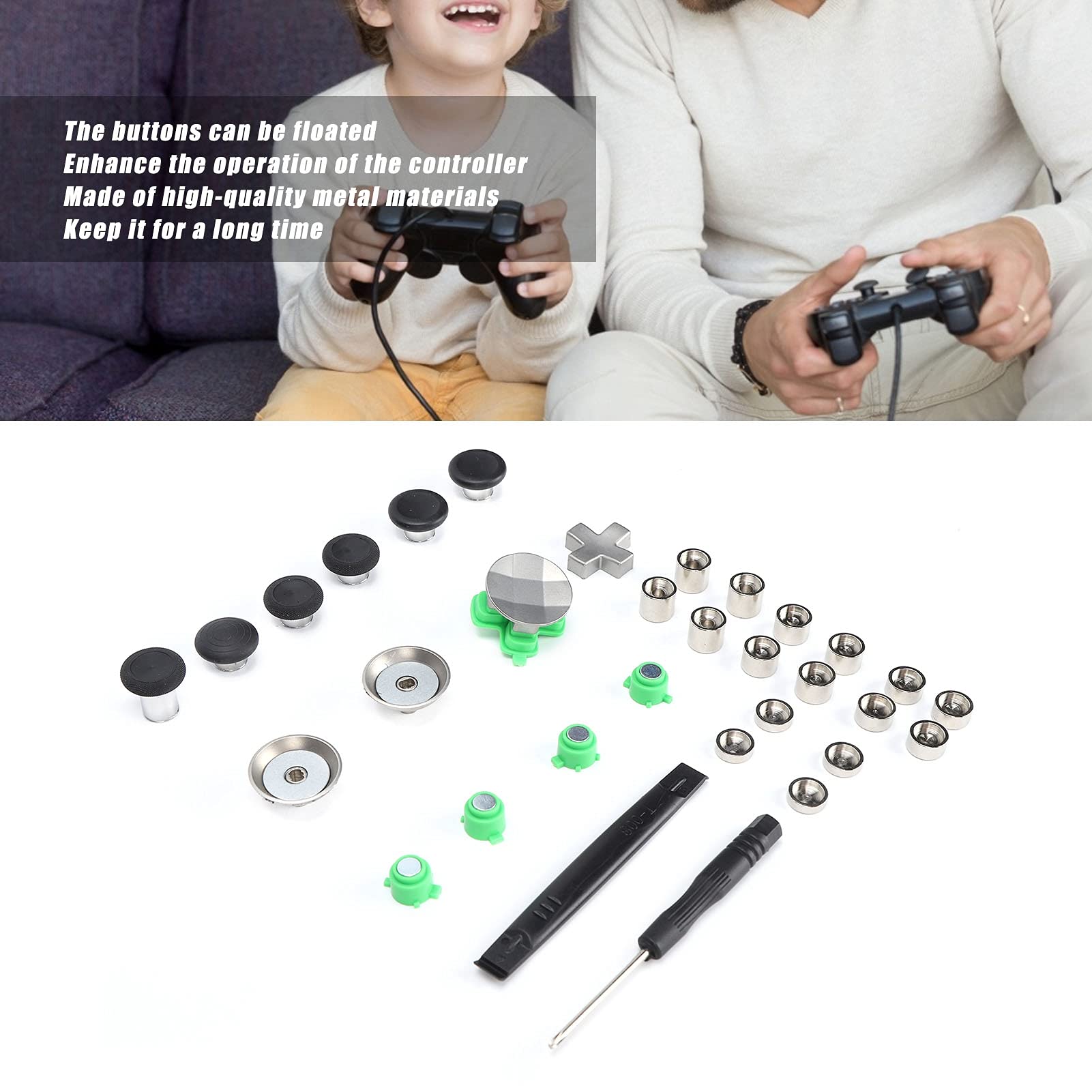 KOSDFOGE Controller Buttons Replacement Metal Modification Buttons Set Compatible with PS5 Game Controller