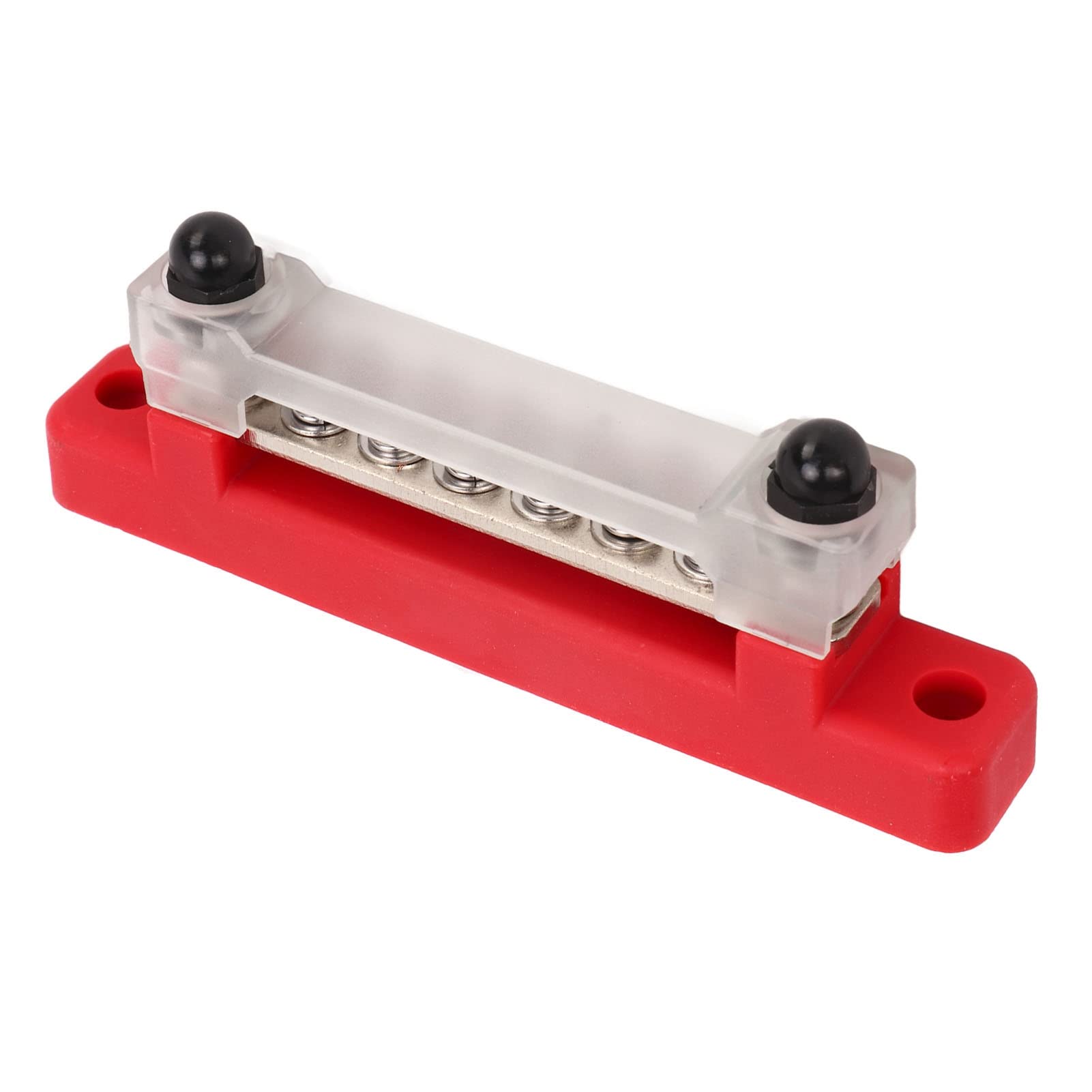 KOSDFOGE 48V 150A 6 Terminal Bus Bar Power Distribution Block with Cover M6 Studs M4 Screws for Car RV Caravan Marine Boat(Red CP-0965-02)