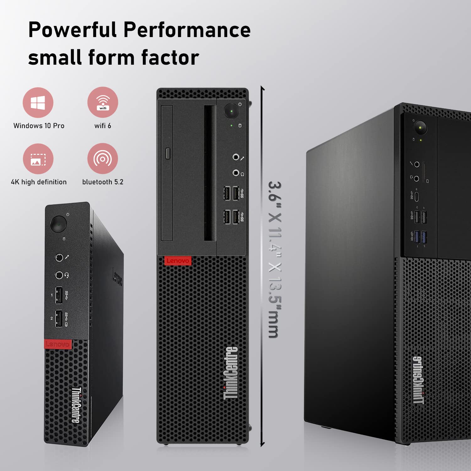 Lenovo ThinkCentre M710 SFF Desktop Intel i7-6700 16GB RAM 256GB NVMe SSD 2TB HDD Wireless Keyboard & Mouse Pad Built-in AX200 M.2 WiFi 6 Bluetooth Windows 10 Pro (Renewed)