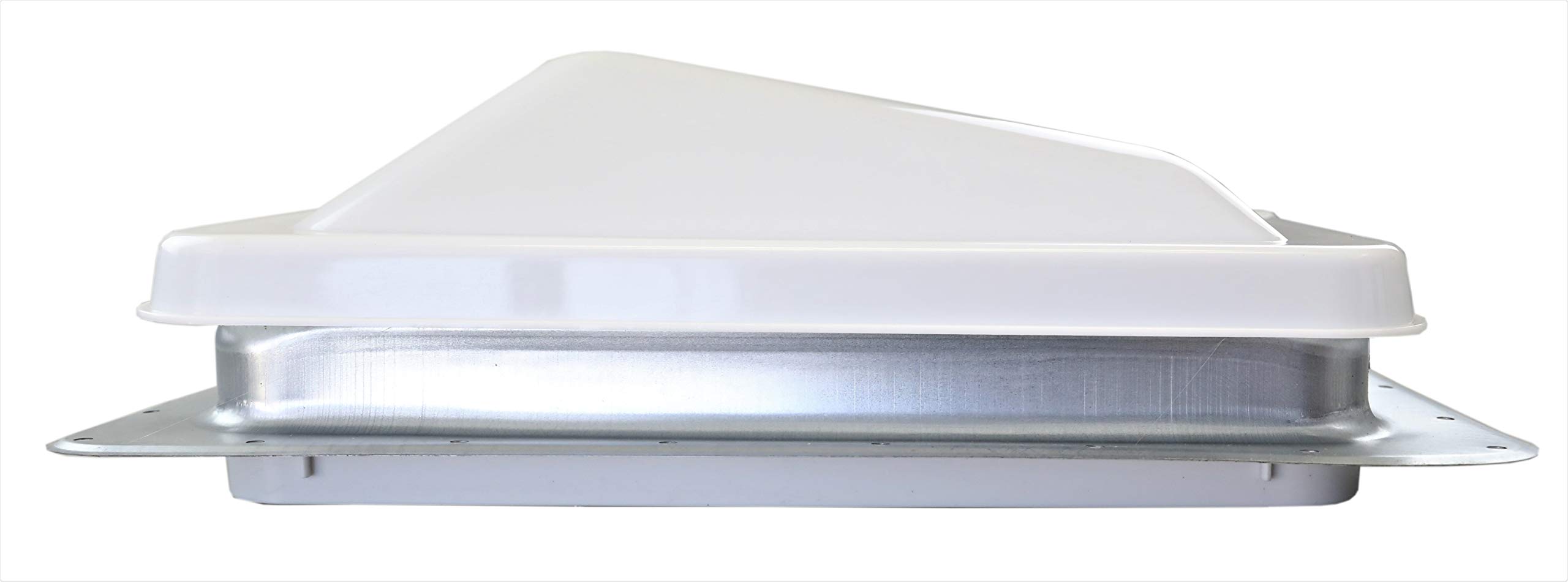 Heng's Industries Class A Customs 14" RV Roof Vent 12 Volt Powered Fan with WHITE Wedge Style Lid - 1β Garnish Ring | 71112A