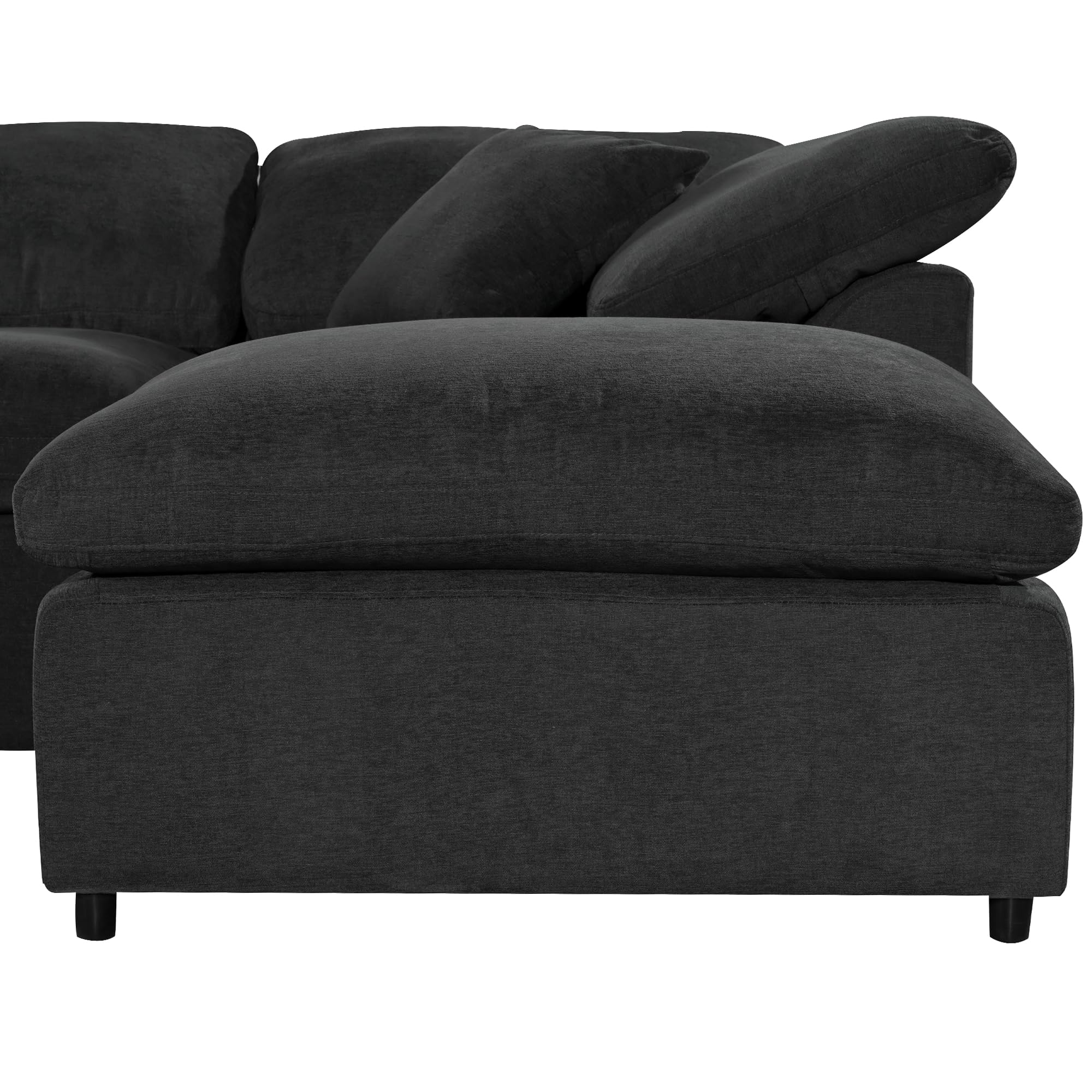 Oversized Modular Cushions Sectional Sofa Couch with Movable Ottoman ,L-Shaped Corner Low Back Deep Seater Sectional & Couch for Home Office Apartment Living Room Furniture Sets, Spacious Space Sofá