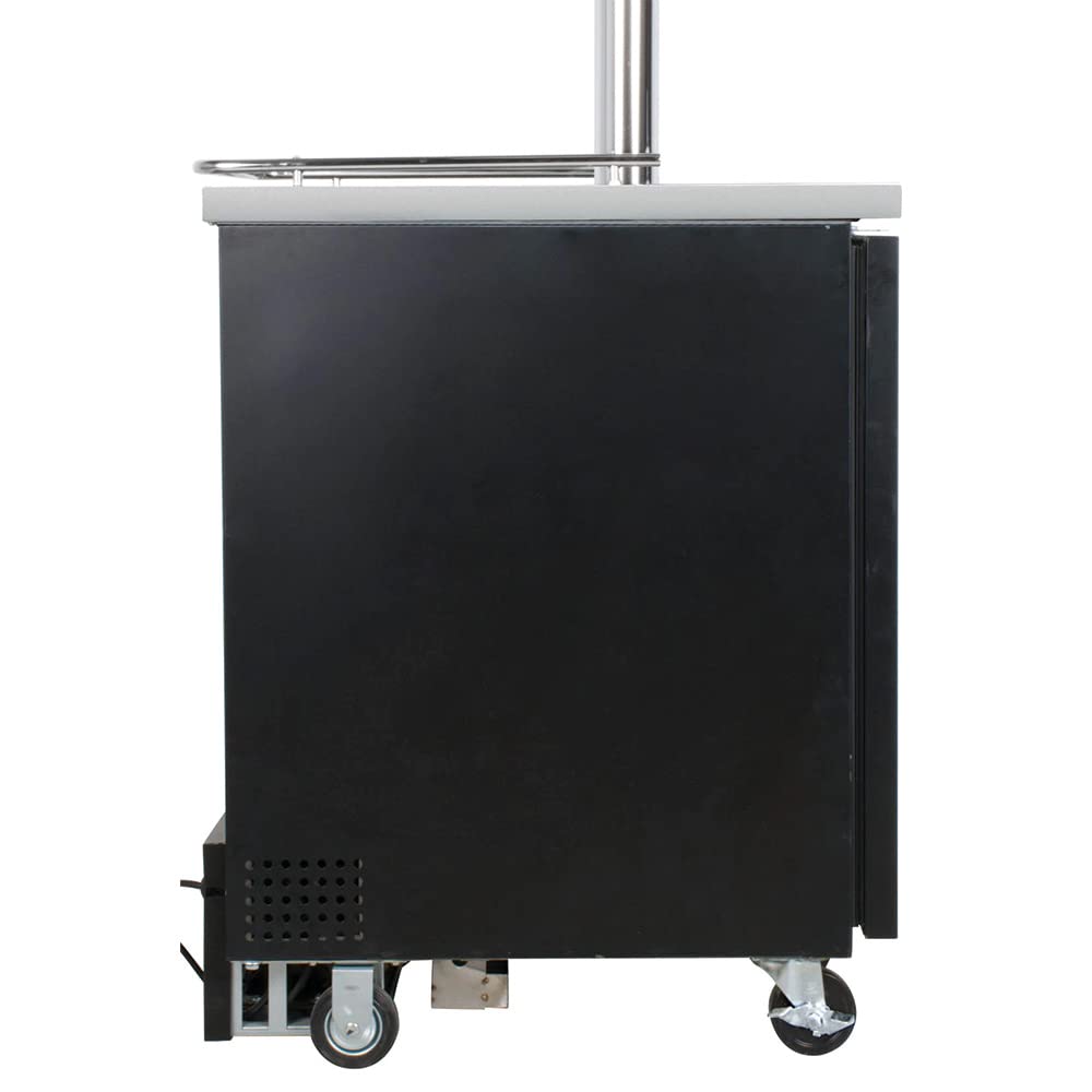 Kegco XCK-1B-4 Four Faucet Commercial Direct Draw Beer Dispenser Black Kegerator Keg Cooler