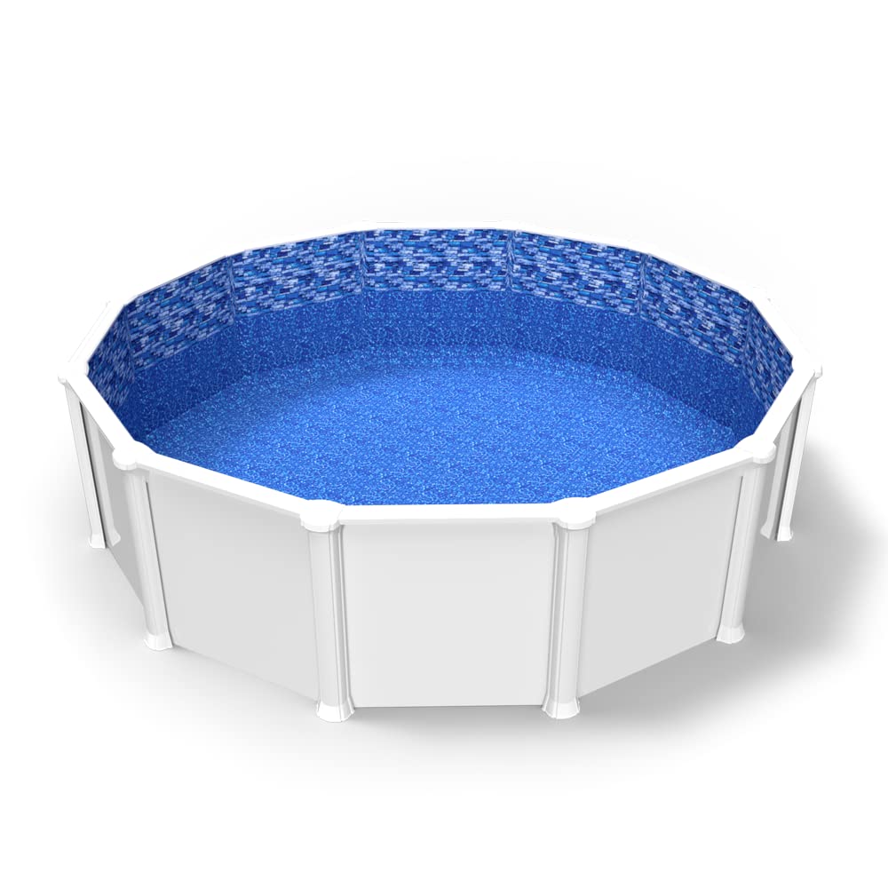 LinerWorld Above Ground Pool Liner - Tahoe Valley - HD Overlap or Beaded, Round or Oval, 15', 18', 21', 24', 27', 15'x24',15'x30', 18'x33' and More (Overlap, 24' Round)