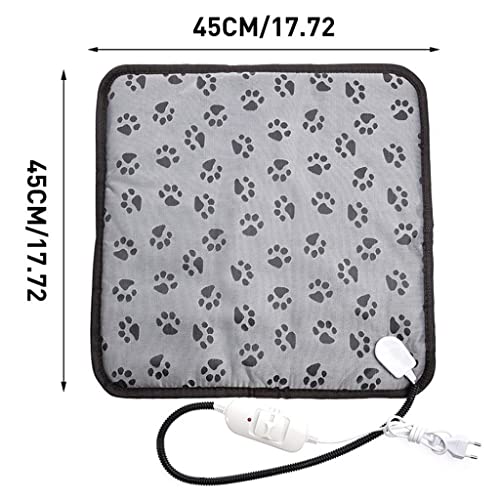LXXSH Pet Electric Blanket Heating Pad Dog Cat Bed Mat Waterproof Anti-Bite Adjustable Temperature Chair Cushion (Size : 45cm)