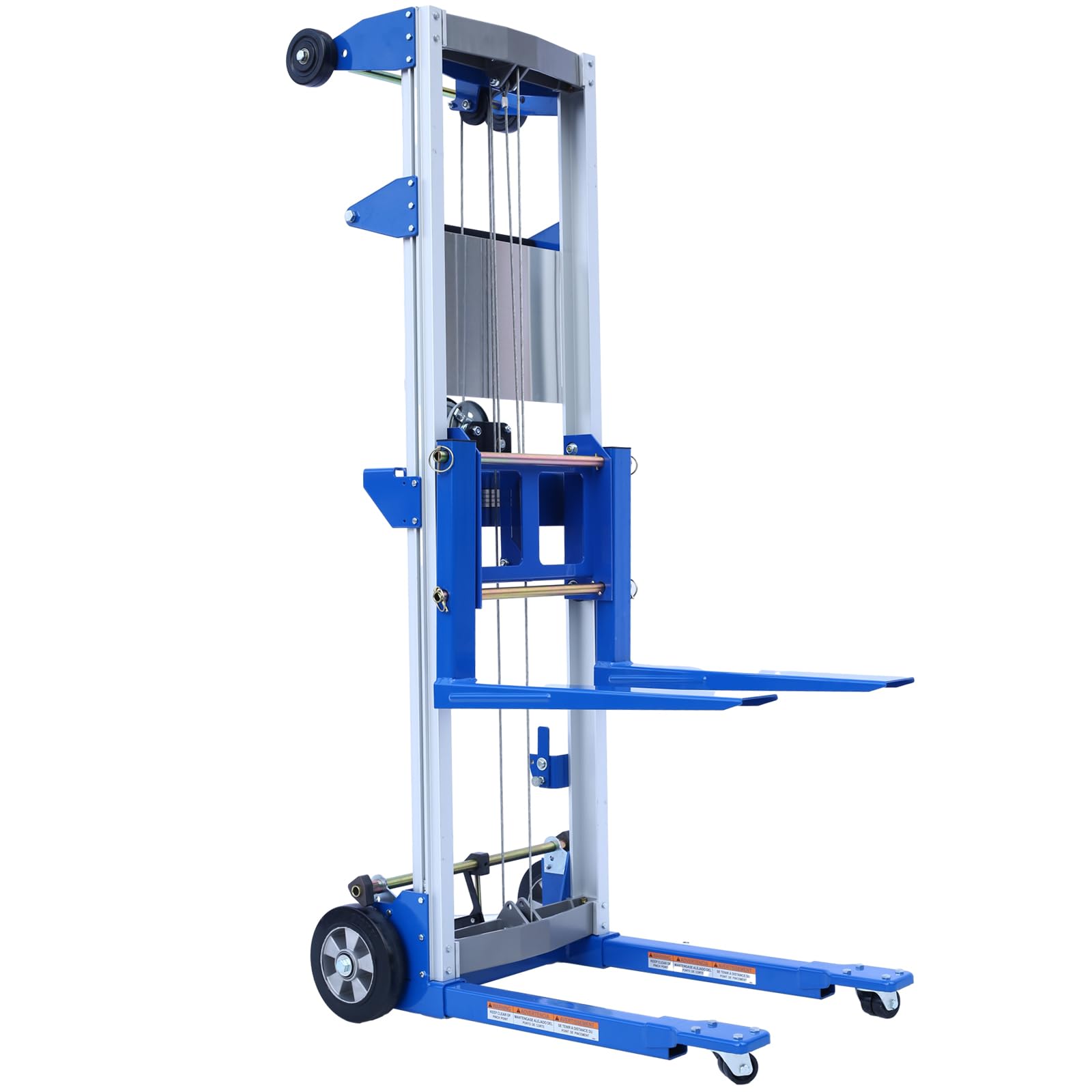Miscoos Fixed Straddle Hand Winch Lift Truck, 34.6" Length, 24.8" Width, 66.9" Height, 500 lbs Capacity