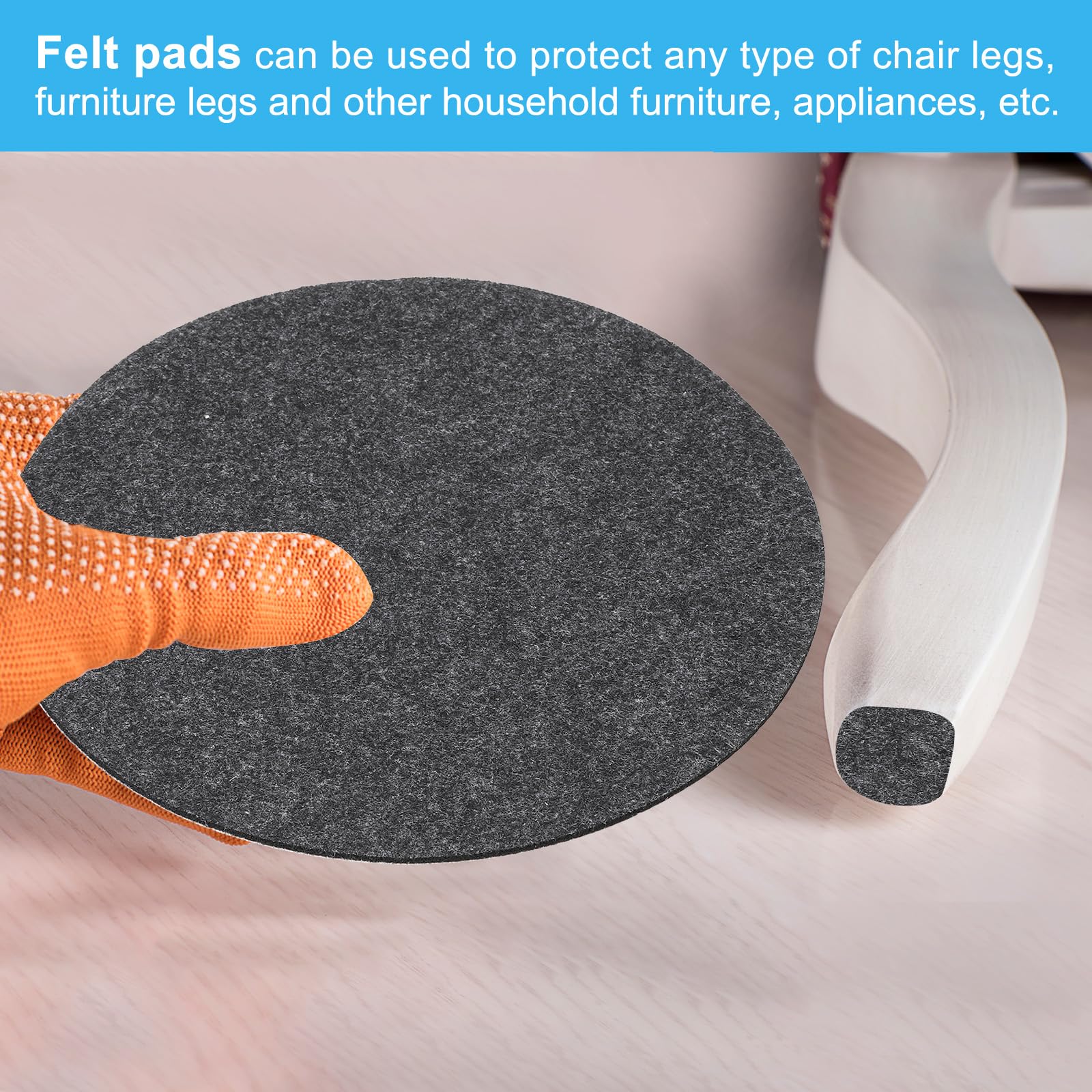 PATIKIL 6 Inch Diameter Lamp Base Felt, 20Pack 2mm Thickness Round Soft Adhesive Non-Slip Anti-Scratch Backed Felt for Lamp Furniture DIY Craft, Dark Grey