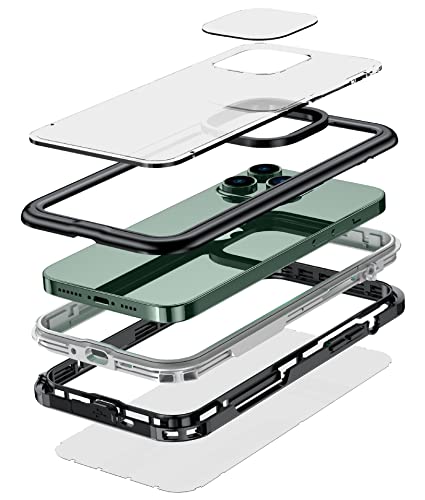 Menyadoo Designed for iPhone 14 Pro Waterproof Case - Full Body Protective Case Shockproof Dustproof Protection Phone Case with Built in Screen Protector for iPhone 14 Pro 6.1 inch Black