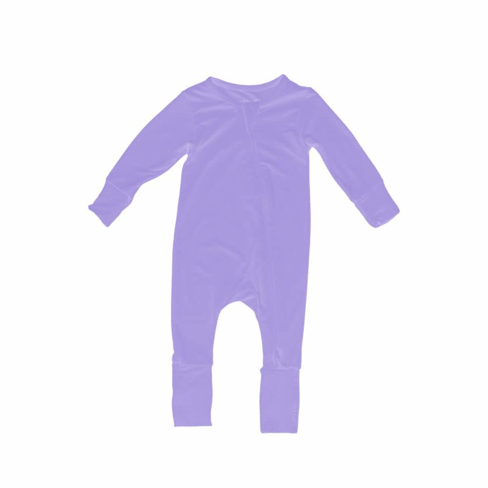 Nite Nites Baby Bamboo Viscose Footie Romper | Soft Spandex and Rayon Material with Convertible Footies, Mittens & Dual Zipper | 6-12M, Lavender