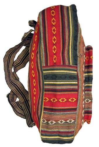 Original Collections Unisex Tribal Red Woven Cotton Ethnic Hippie Backpack or Daypack One_Size