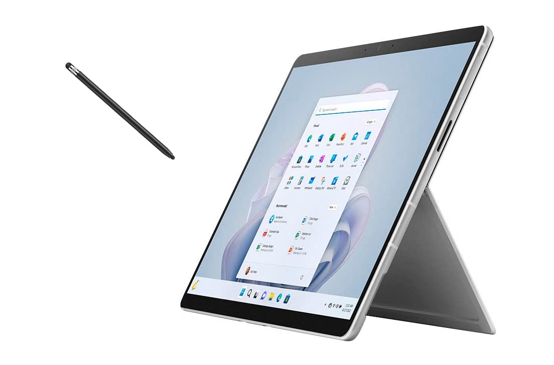 Microsoft Surface Pro 9, 13'' Touchscreen 2-in-1 Tablet, 12th Gen Intel Core i5-1235U, Iris Xe Graphics, 8GB DDR5 RAM, 512GB SSD, Windows 11h, Platinum, Device Only, with MTC Stylus Pen, Plantinum
