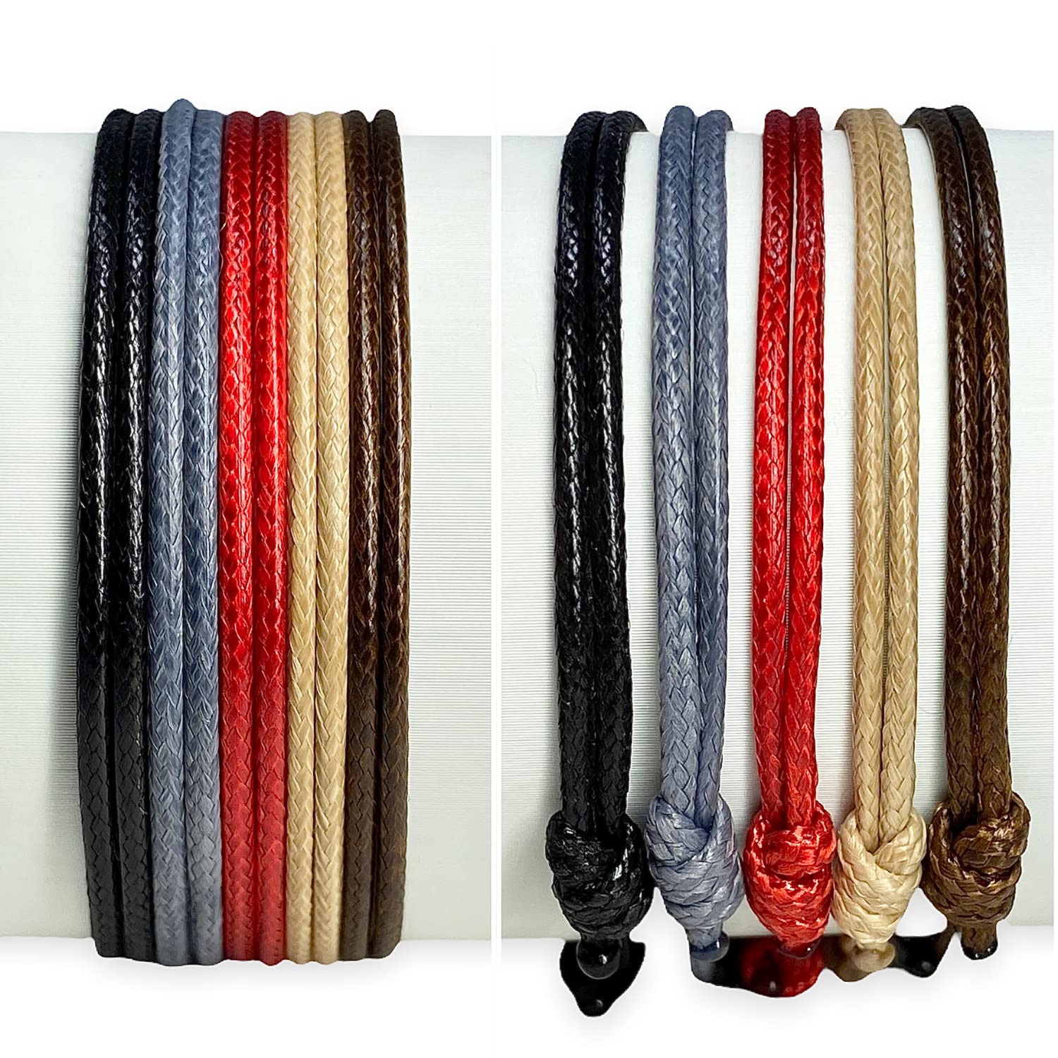 Luck Strings Adjustable Wax Nylon Cord Bracelet for Men Women Adult - Leather imitation string Unisex Waterproof Boy Girl Friendship Gift (Red, one size)