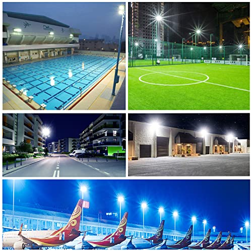 LHOTSE 2 Pack 50W LED Flood Light Outdoor,7000 Lumens LED Work Light with Plug,IP65 Waterproof Outdoor Floodlights, 6500K Daylight White Super Bright Security Light for Yard Garden Patio Playground