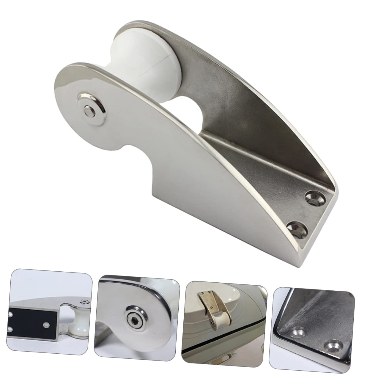 Levemolo Marine Anchor Bracket Bow Anchor Roller Heavy Duty Bow Roller Anchor Rack Roller Boat Anchor Bracket Fishing Sail Accessory Bow Rubber Roller 316 Stainless Steel Chain Guide Yacht