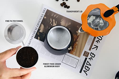 kleeklea Stovetop Espresso Maker, Premium Aluminum Moka Pot 3 Espresso Cups, Percolator Coffee Pot, Cuban Coffee Maker Italian Coffee Maker Greca Coffee Maker Camping Coffee Pot
